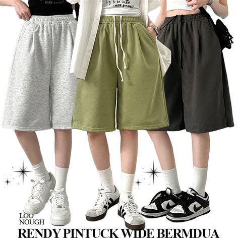 루너프 버뮤다5부기장 렌디 핀턱 와이드 여름반바지