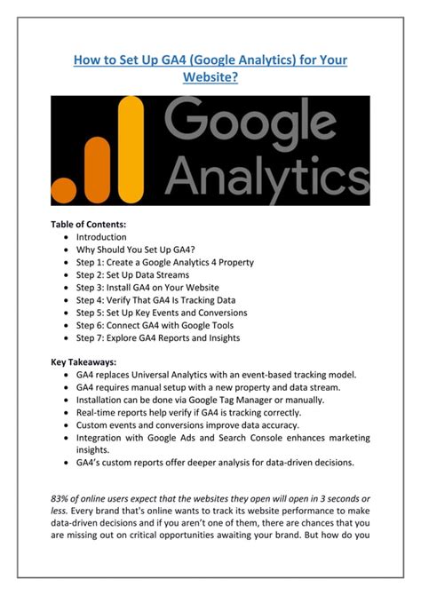 Guide To Set Up GA4 Easy Step By Step Guide PDF