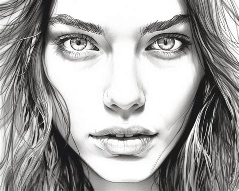 Premium Photo Portrait Of Woman Face Flat Art