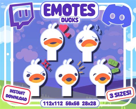 WHITE DUCK EMOTES Emote Bundle For Discord And Twitch Etsy