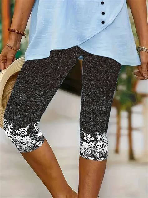 Womens Trousers Elastic Waist Legging Daily Going Out Casual Printing
