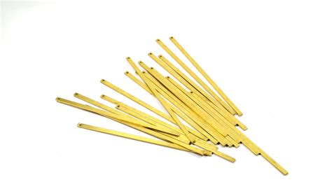 100 Pcs Solid Brass 1x2x70 Mm Long Stick Bar Findings 1 Hole Etsy