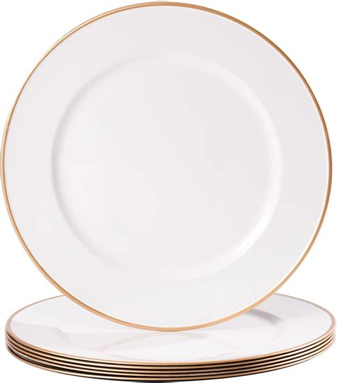 Maoname 13 White Charger Plates Set Of 6 Round Plate