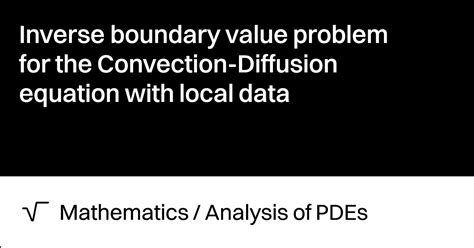 Inverse Boundary Value Problem For The Convection Diffusion Equation With Local Data