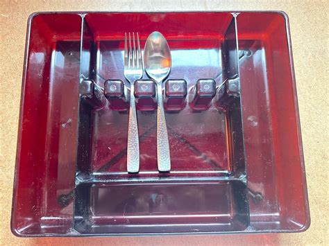 Vintage Tortoise Shell Plastic Flatware Caddy By Vogue Products In