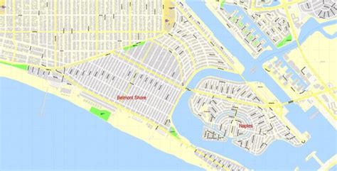 Long Beach Pdf Map California Us Exact Vector Map Street G View City