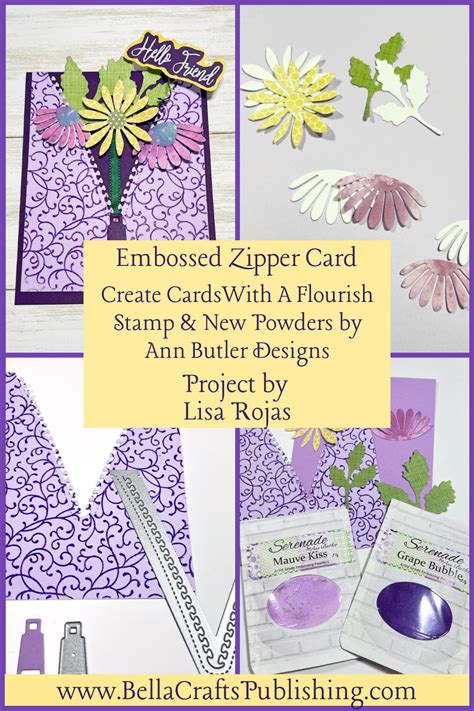 Embossed Floral Zipper Card Bella Crafts Publishing