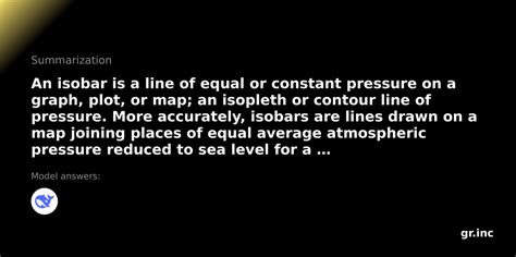 An Isobar Is A Line Of Equal Or Constant Pressure General Reasoning