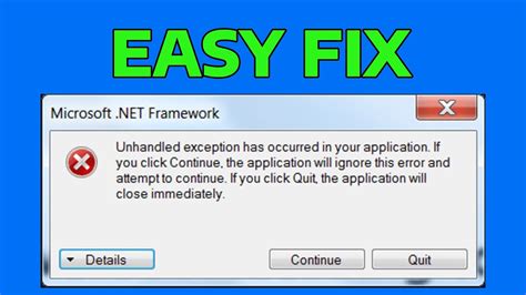 How To Fix Unhandled Exception Has Occurred Error In Windows Youtube
