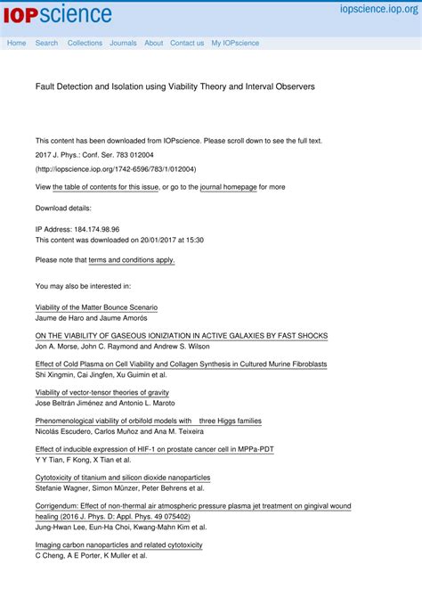 pdf fault detection and isolation using viability theory and interval