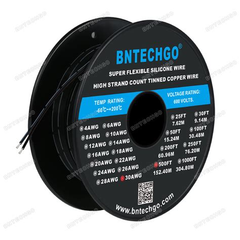 High Quality Ultra Flexible Soft 30 Gauge Black Silicone Ribbon Copper Wire
