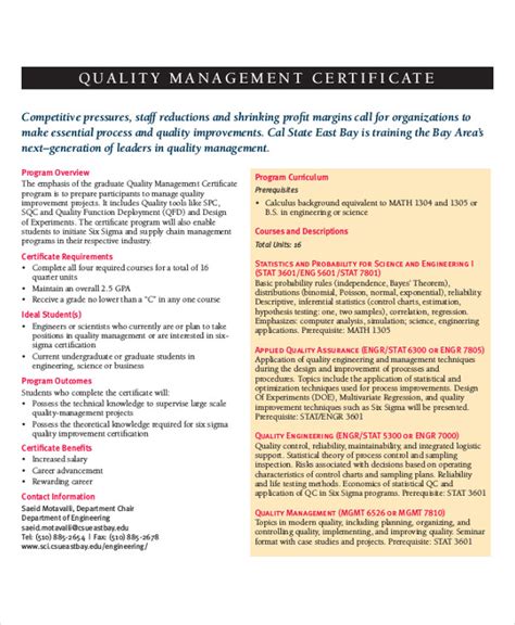 Quality Management Certificate 8 Pdf Word Ai Indesign Documents