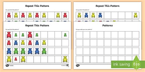 Compare Bear Pattern Cards