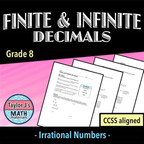 Finite And Infinite Decimals Worksheet By Taylor Js Math Materials