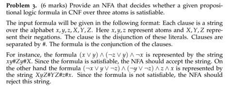 Problem 3 6 Marks Provide An NFA That Decides Chegg Com