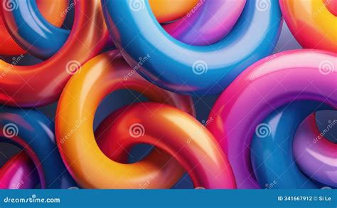 Rotating Geometric Shapes Abstract Minimalist Background Design Stock