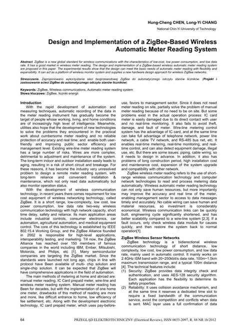 Pdf Design And Implementation Of A Zigbee Based Wireless Pl