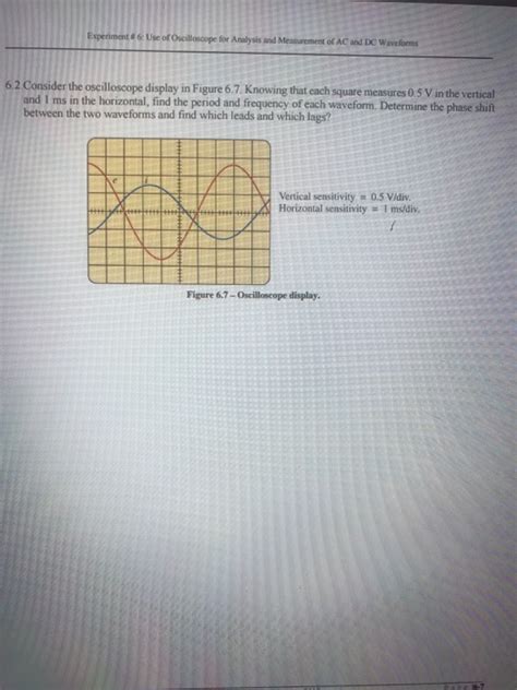 solved 6use of oscilloscope for analysis and measurement of