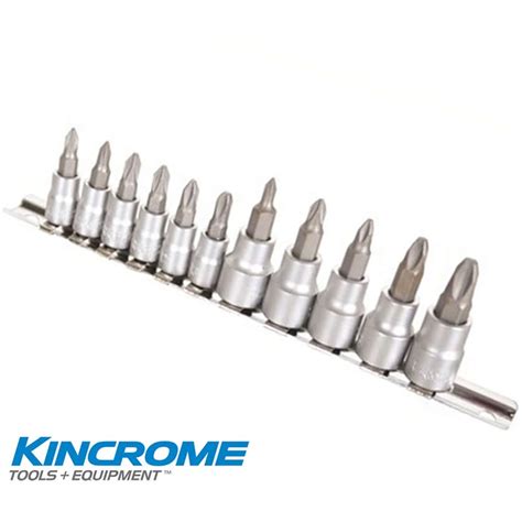Kincrome Phillips Socket Set 11pc 14 And 38 Square Drive Collier And Miller