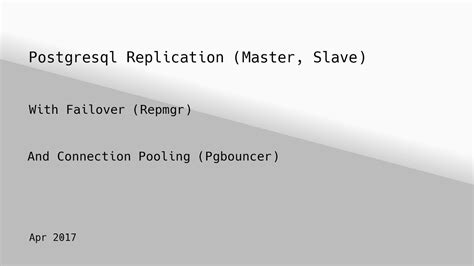 postgresql replication with repmgr and pgbouncer youtube