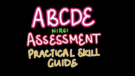 Abcde Assessment Practical Skill Guide Nursing Theory Youtube