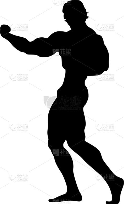 注视镜头矢量健美身材男人图像女人剪影伸展锻炼