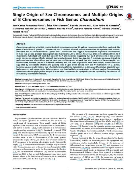Pdf Single Origin Of Sex Chromosomes And Multiple Origins Of B