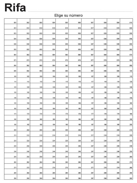 Plantillas Para Rifas Numeradas Pdf