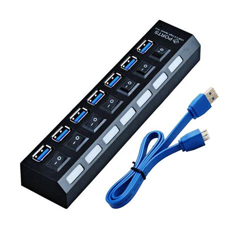 7 USB 3 0 Ports Hub With Individual Power Switches ESR