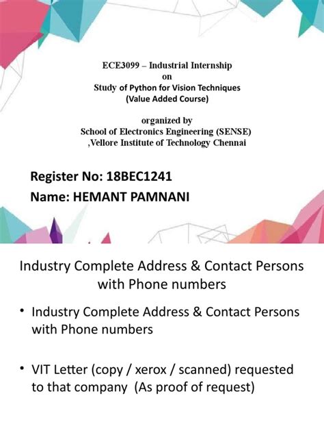 Ece3099 Ipt Ppt Template 18becxxxx Pdf Computer Vision Image