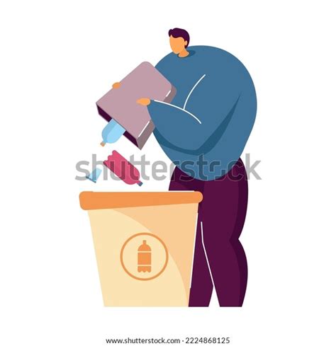 Cartoon Man Sorting Garbage Flat Vector Stock Vector Royalty Free 2224868125 Shutterstock
