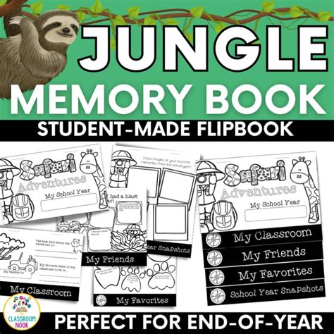 Class Memory Book 3rd Grade Memory Book 4th Grade 5th Grade Jungle Theme