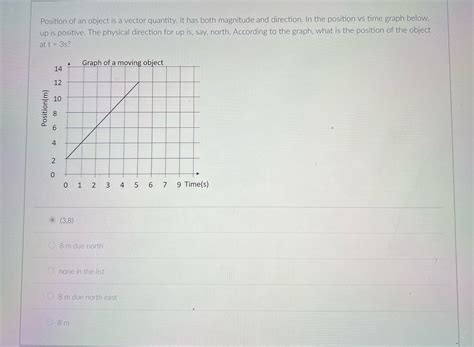 Solved Position Of An Object Is A Vector Quantity It Has Chegg Com