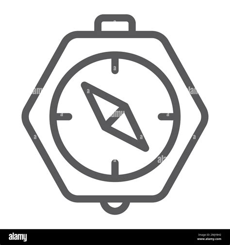 Compass Line Icon Geography And Direction Navigation Sign Vector