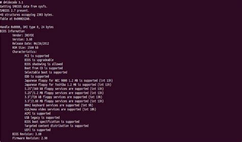Dmidecode Check The BIOS Version And Other Data From The Terminal