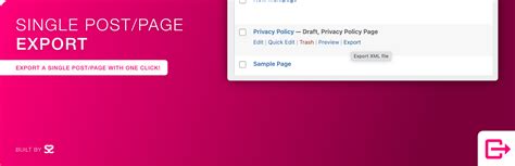 Export Single Post Page Wordpress Plugin