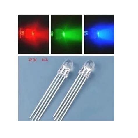 Pcs Mm Pin Common Anod RGB Led Diode Tricolor Round Water Clear Light Emitting Diode