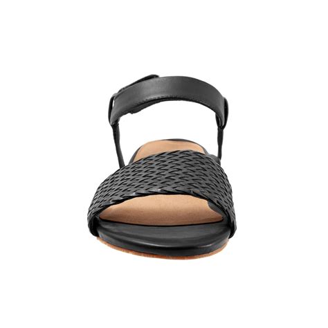 Softwalk Ceres S2106 001 Womens Black Leather Strap Strap Sandals Shoe