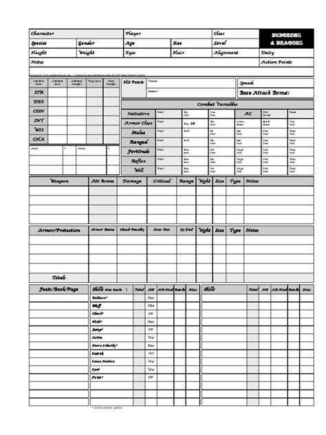 Dandd 35 Character Sheet 12 Pdf Dungeons And Dragons D20 System