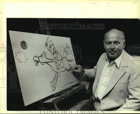 Cartoonist Sid Stone With His Sketch Of Musical Hero Hary Janos 1980