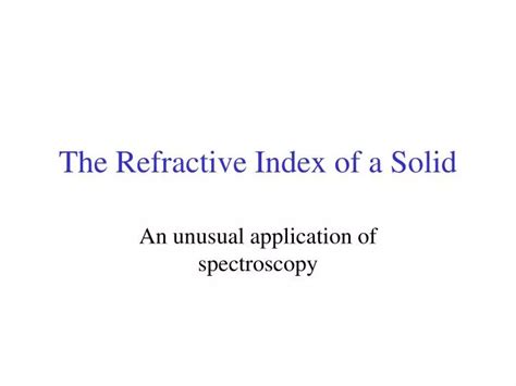 PPT The Refractive Index Of A Solid PowerPoint Presentation Free Download ID 6645134