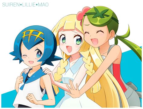 Lillie Lana And Mallow Pokemon And 2 More Drawn By Kouzuki