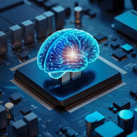 Human Brain And Circuit Board Premium Ai Generated Image