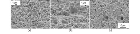 Sem Micrographs Of The Fractured Tensile Samples A Ductile Dimples