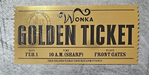Wonka Bar Golden Ticket Ebay