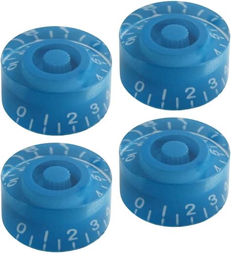 4pcs Blue Top Hat Guitar Knobs Volume And Tone Speed Control Reverb
