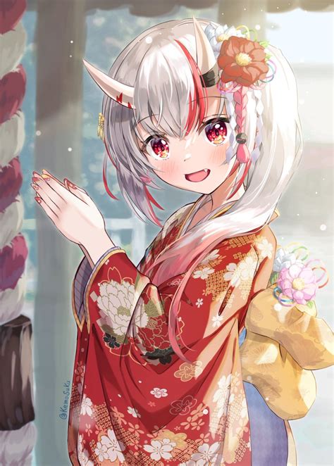 百鬼あやめ 百鬼絵巻 お嬢と初詣デート 大変遅くなりましたがあけましておめでとうござ けースヶのイラスト