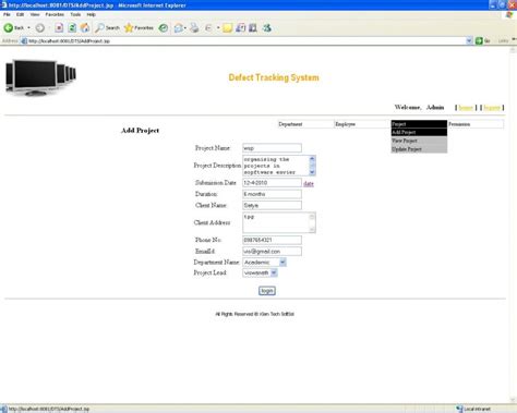 Bug Tracking Project In Jakarta Servlet Formerly Java Servlet With