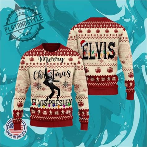 Elvis Presley Merry Christmas Holiday Ugly Sweater