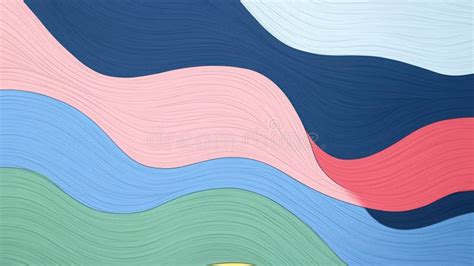 Abstract Waves Of Color In Soft Flowing Lines Create A Soothing Visual Texture Stock